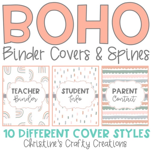 BOHO Binder Covers and Spines - Etsy