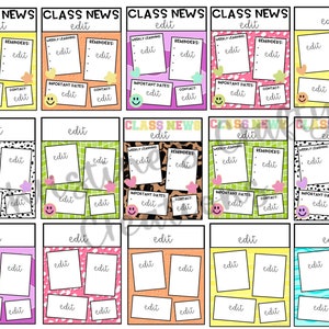 Groovy Leopard and Dalmatian Newsletter Templates L Editable - Etsy