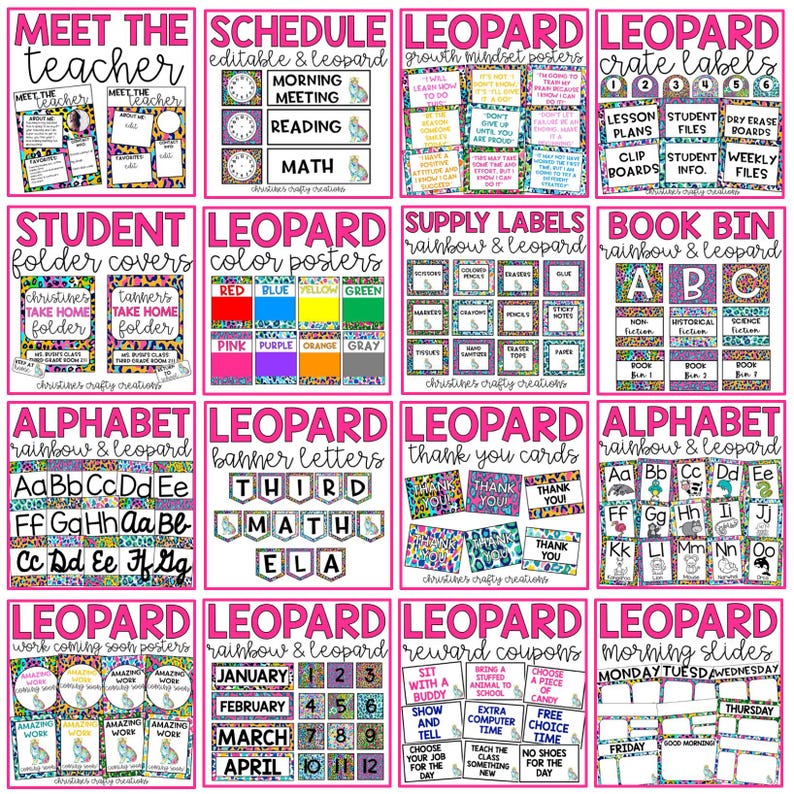 Rainbow Leopard Classroom Decor Mega Bundle - Etsy