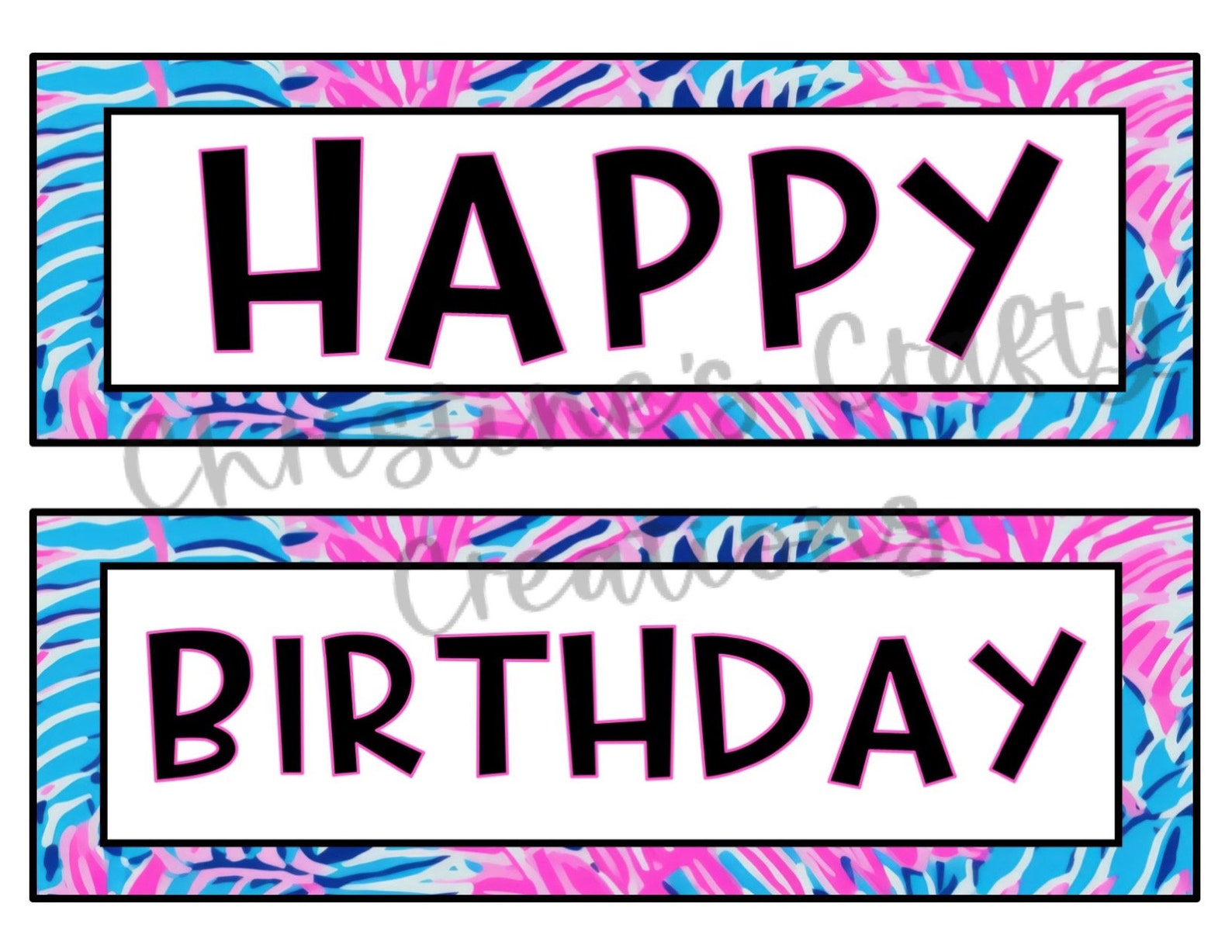Preppy and Tropical Birthday Chart L Editable - Etsy