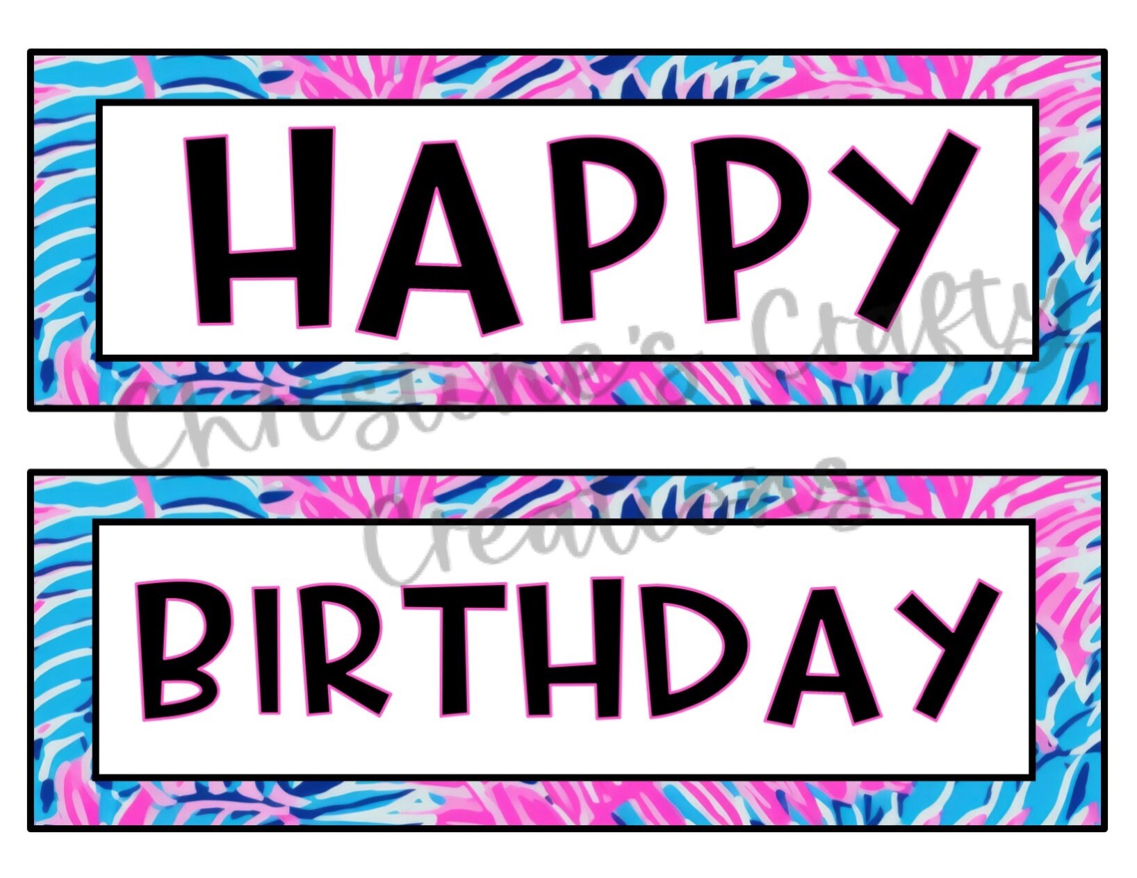 Preppy and Tropical Birthday Chart L Editable - Etsy