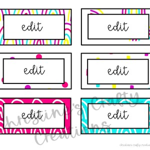Bright Rainbow Boho Toolbox Labels L Editable - Etsy