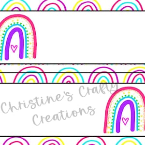 Bright Rainbow Boho Name Tags L Editable - Etsy