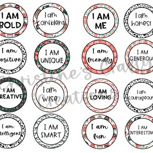 Preppy Dalmatian Affirmation Circles L Affirmation Mirror - Etsy