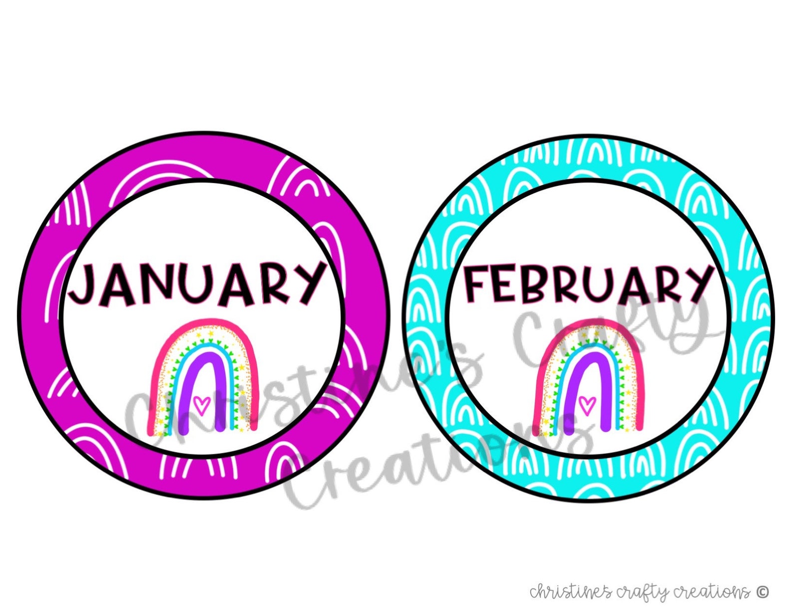 Bright Rainbow Boho Birthday Chart L Editable - Etsy