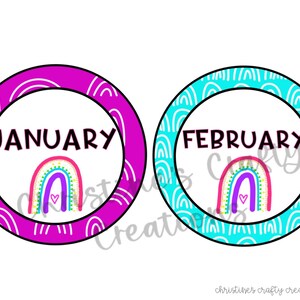 Bright Rainbow Boho Birthday Chart L Editable - Etsy