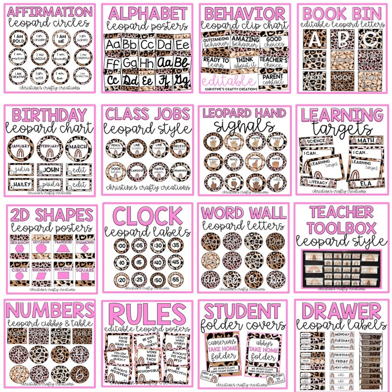 Leopard Classroom Decor Bundle - Etsy