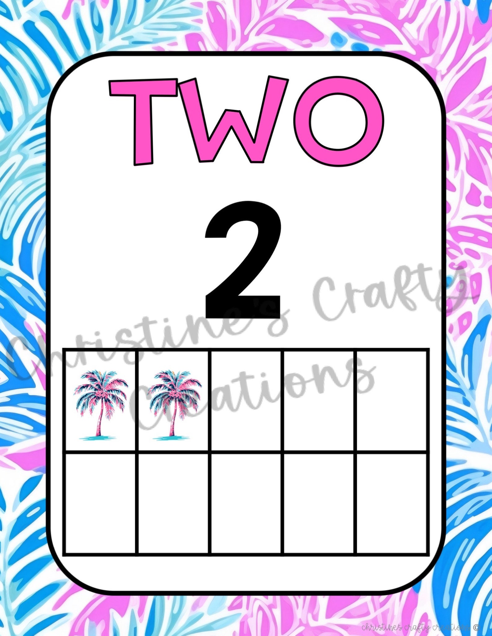 Preppy and Tropical Number Posters 0-20 - Etsy