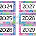 Preppy and Tropical Flip Calendar L Editable - Etsy