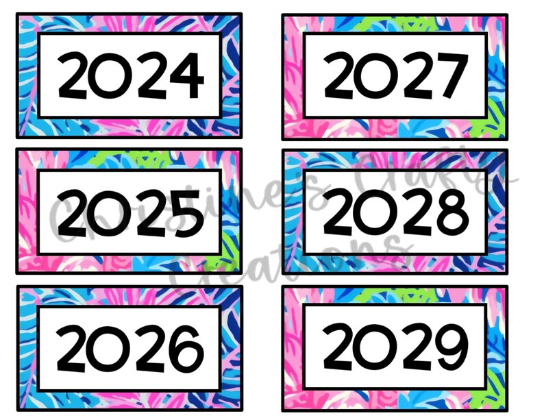 Preppy and Tropical Flip Calendar L Editable - Etsy