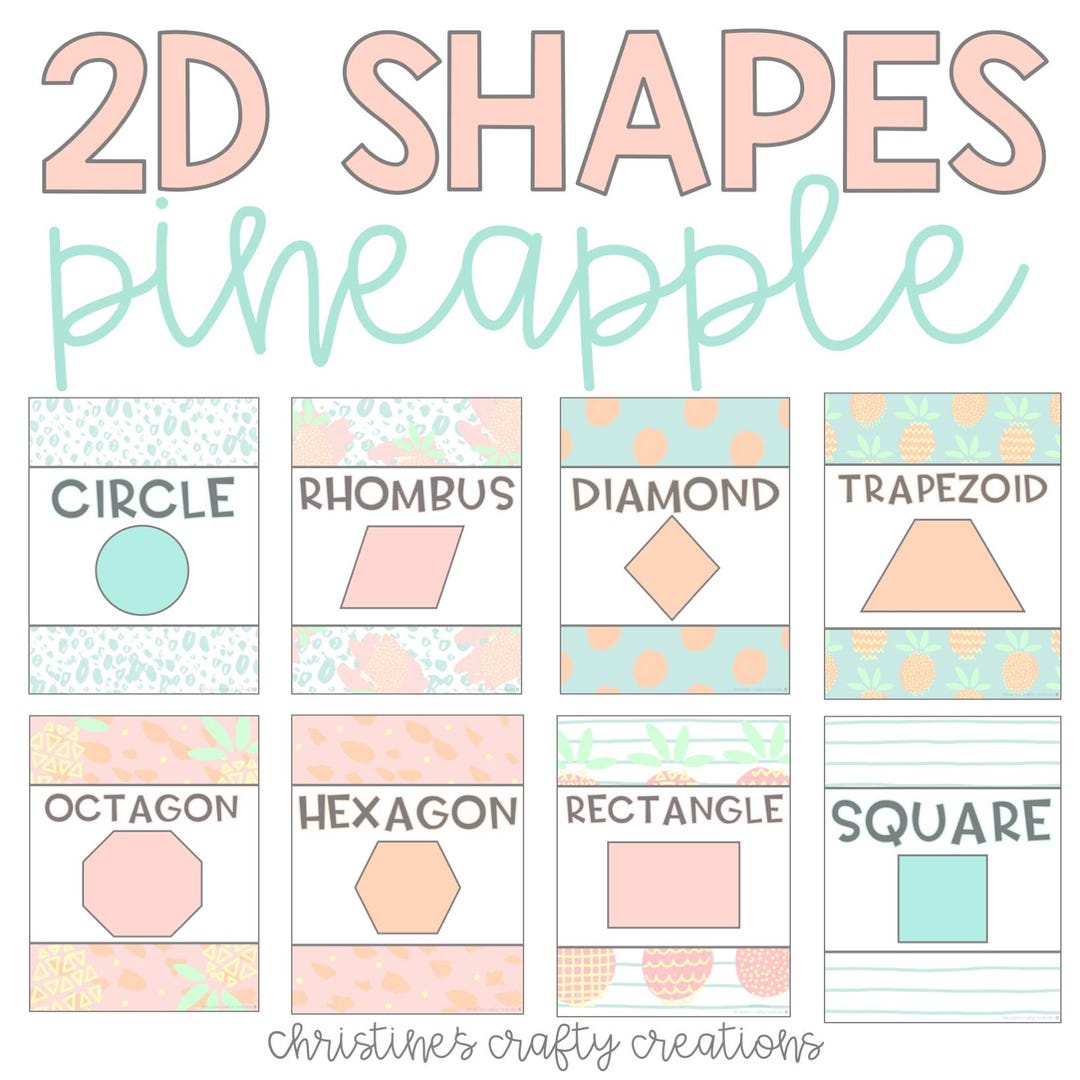 Pineapple 2D Shapes Posters - Etsy