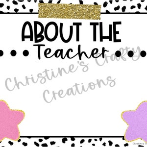 Groovy Leopard and Dalmatian Meet the Teacher Powerpoint L Editable - Etsy