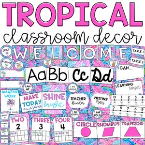Preppy and Tropical Classroom Decor Mega Bundle - Etsy
