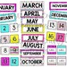 Bright Rainbow Boho Calendar Labels L Editable - Etsy