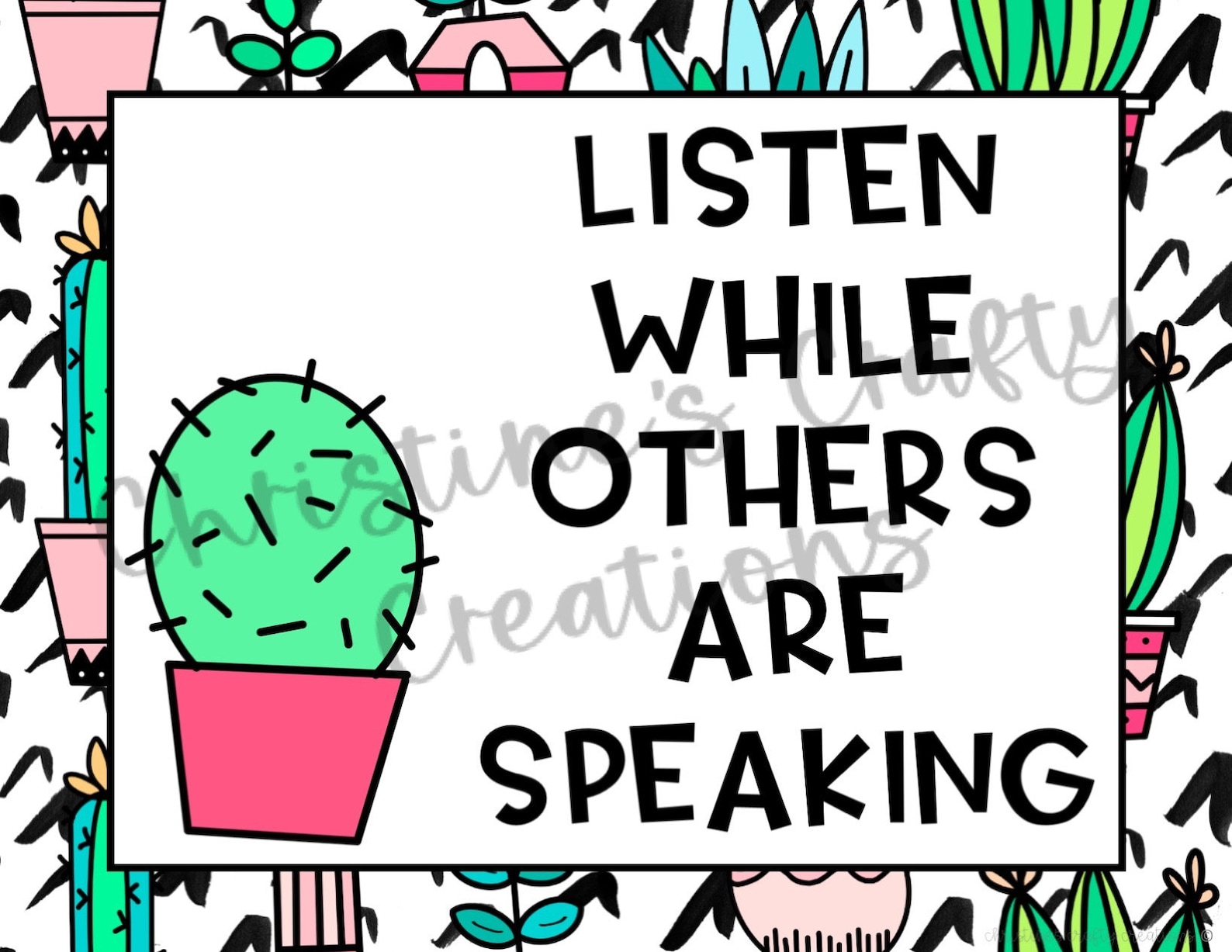 Cactus Classroom Rules Posters L Editable - Etsy