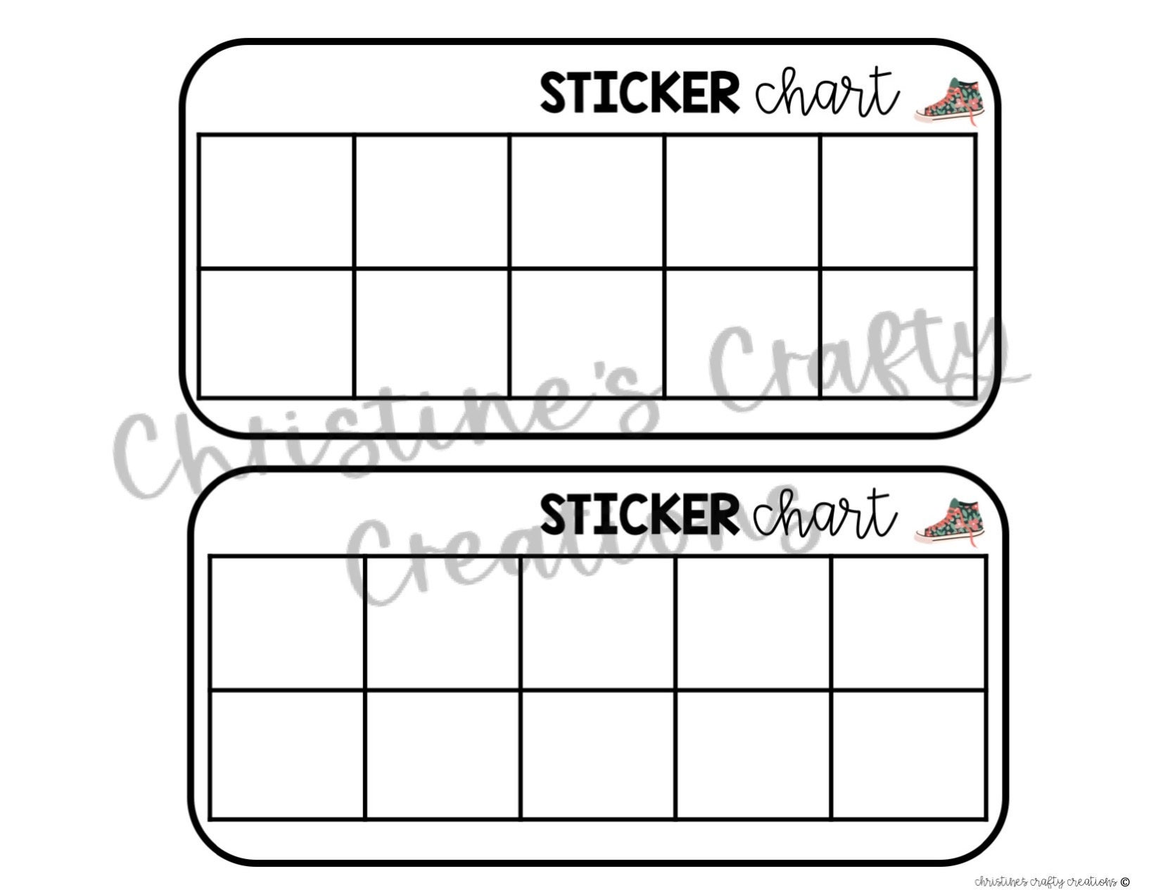 Preppy Dalmatian Sticker Charts L Editable - Etsy