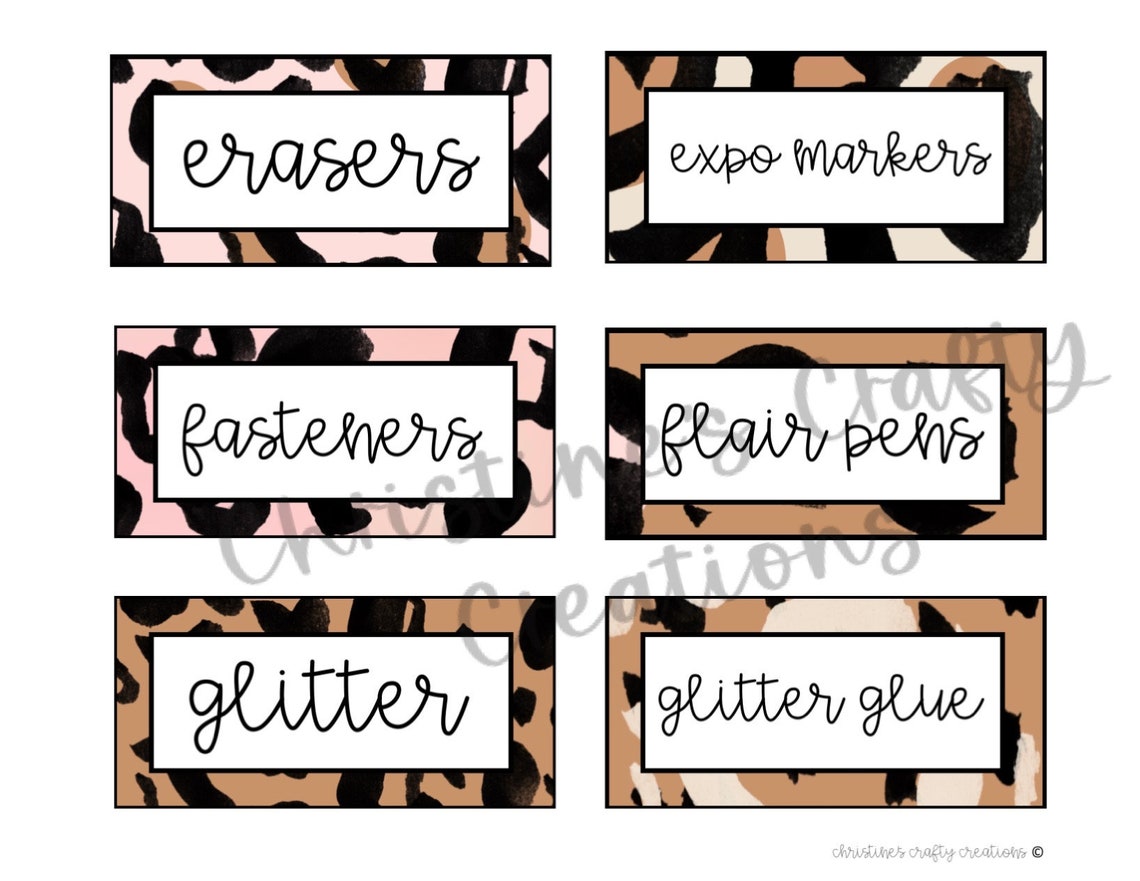 Leopard Teacher Toolbox Labels L Editable - Etsy