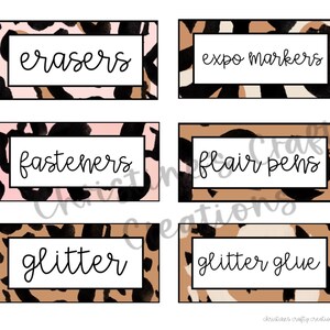 Leopard Teacher Toolbox Labels L Editable - Etsy