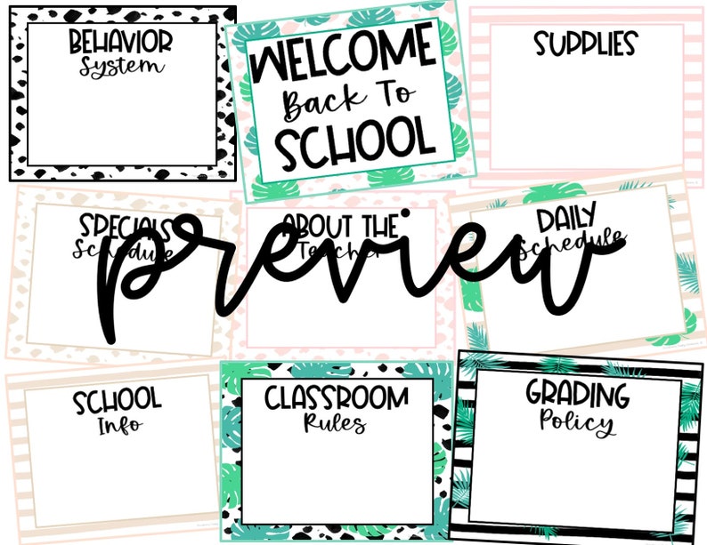 Tropical Leaves Meet the Teacher Powerpoint Slides L Editable - Etsy