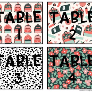 Preppy Dalmatian Table and Cubby Numbers - Etsy