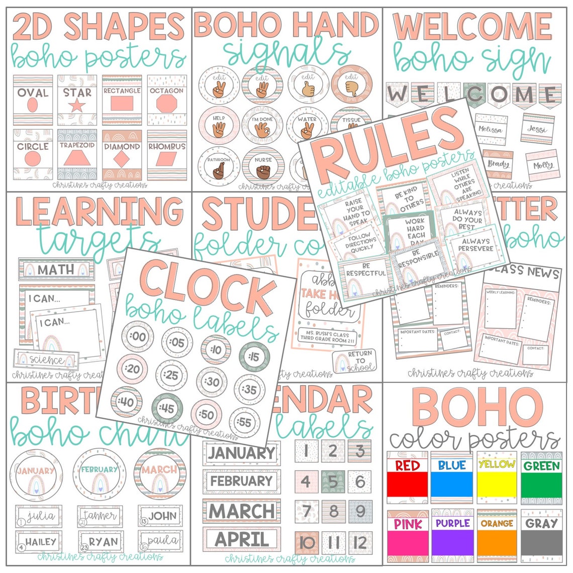BOHO Classroom Decor Bundle - Etsy