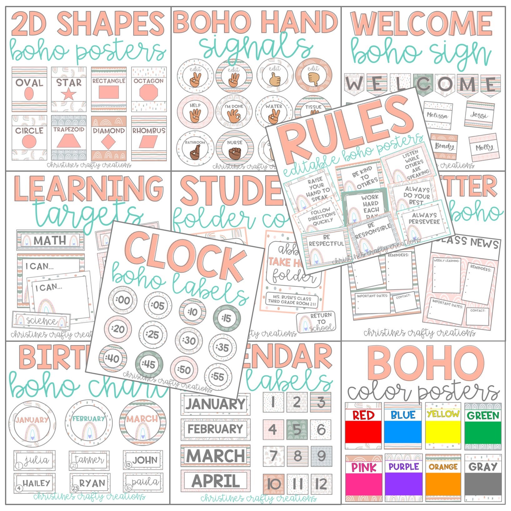 BOHO Classroom Decor Bundle - Etsy