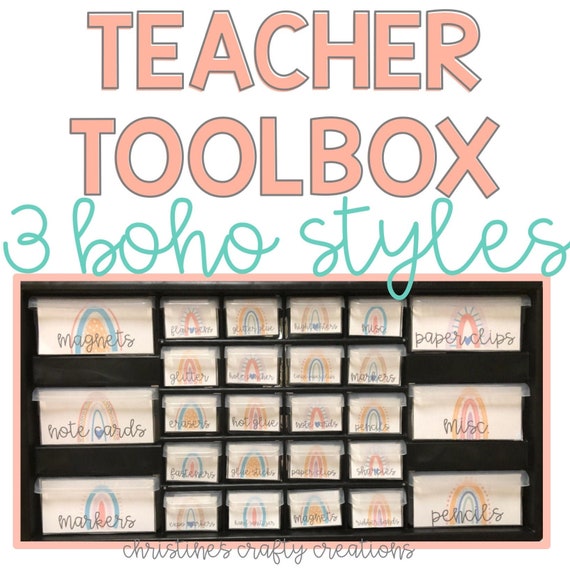 BOHO Teacher Toolbox Labels L Editable - Etsy