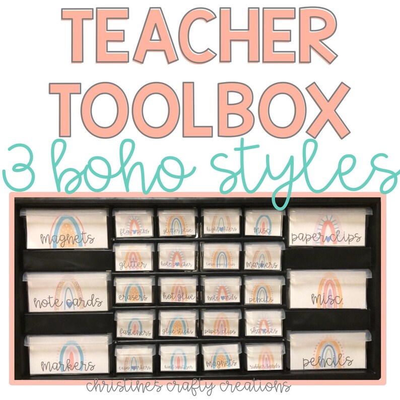 BOHO Teacher Toolbox Labels L Editable - Etsy