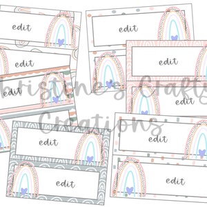 BOHO Name Tags L Editable - Etsy