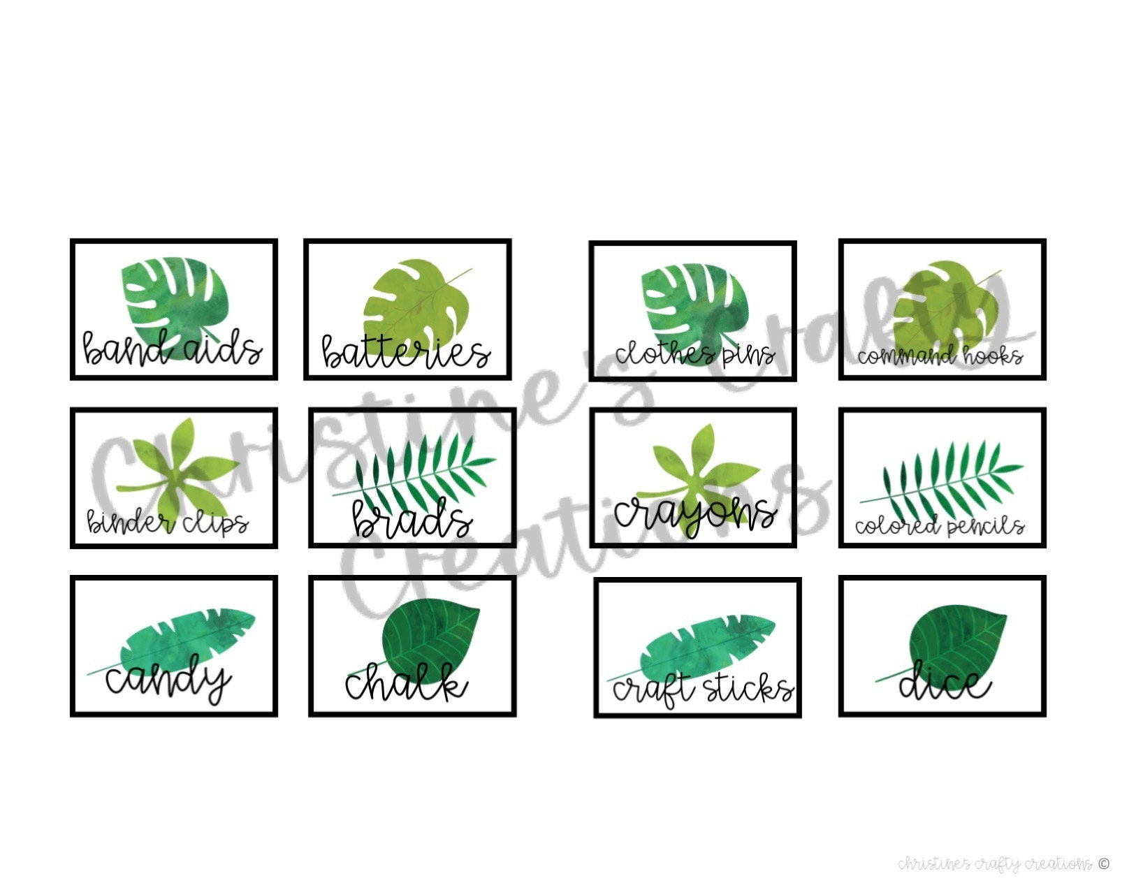 Tropical Leaves Teacher Toolbox Labels L Editable - Etsy