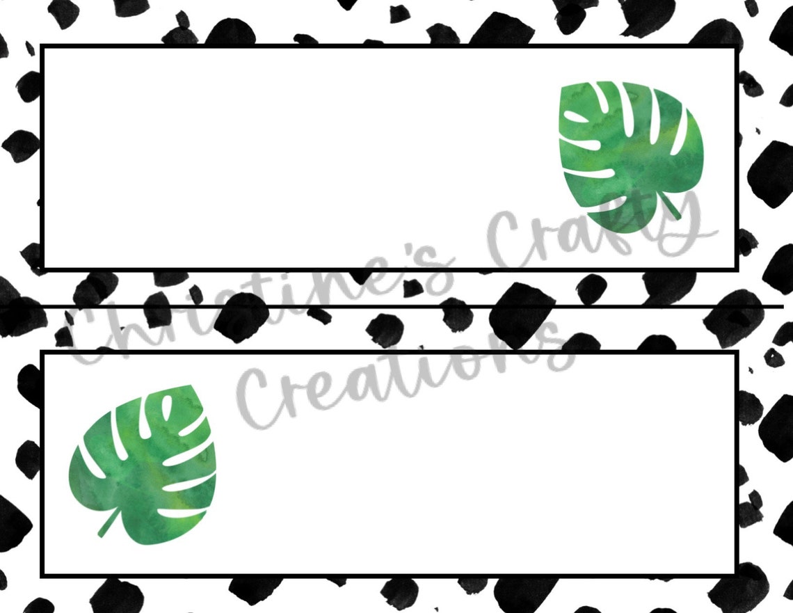 Tropical Leaves Name Tags L Editable - Etsy