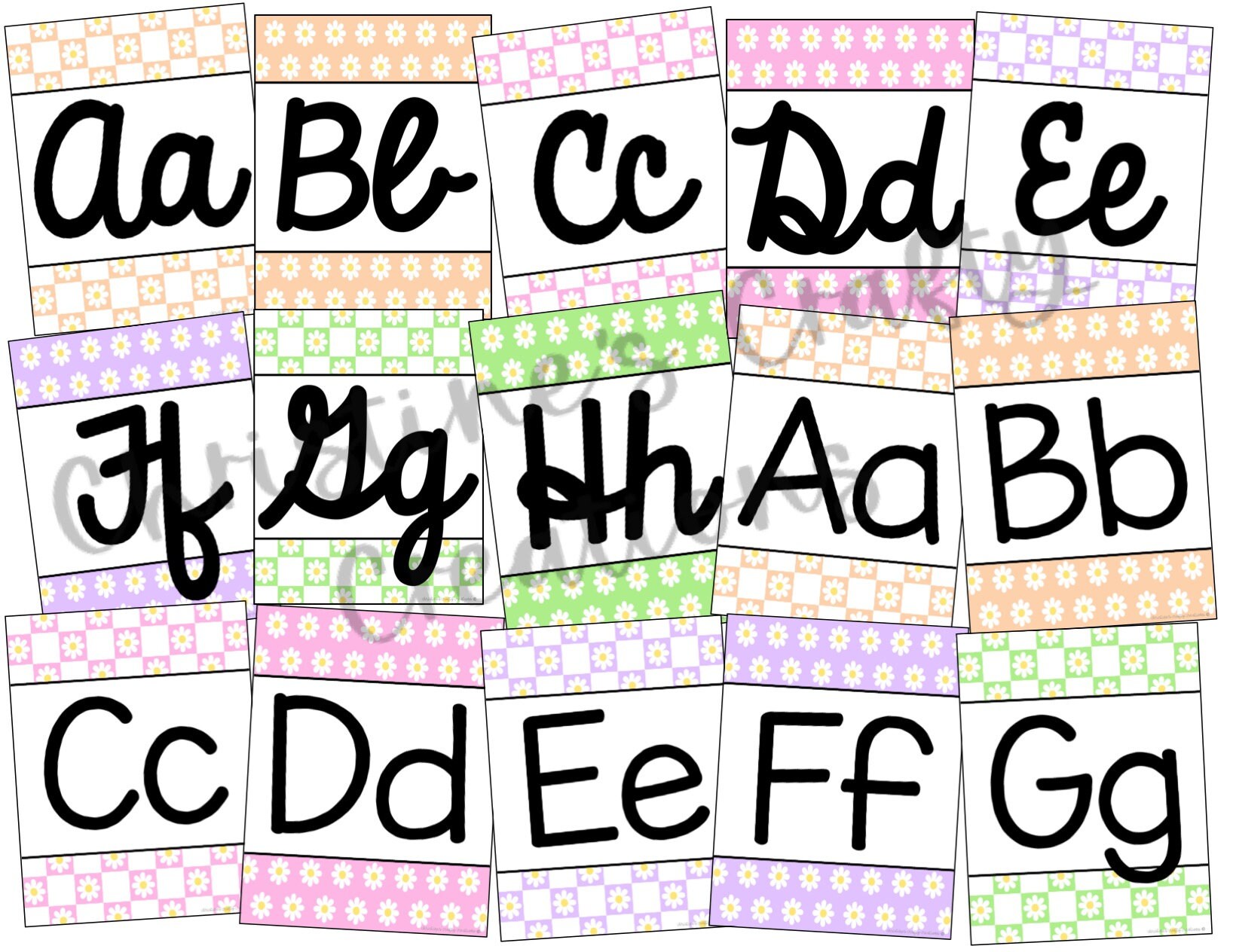 Retro Daisy Alphabet Posters - Etsy