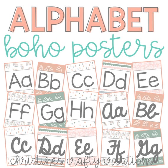BOHO Alphabet Posters - Etsy