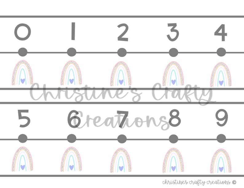 BOHO Number Line - Etsy