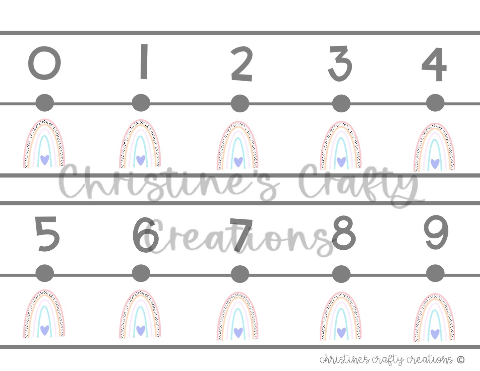 BOHO Number Line - Etsy
