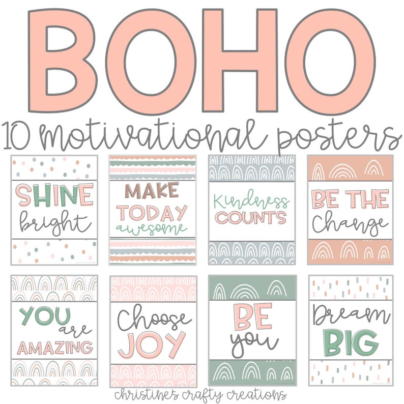 BOHO Motivational Posters - Etsy