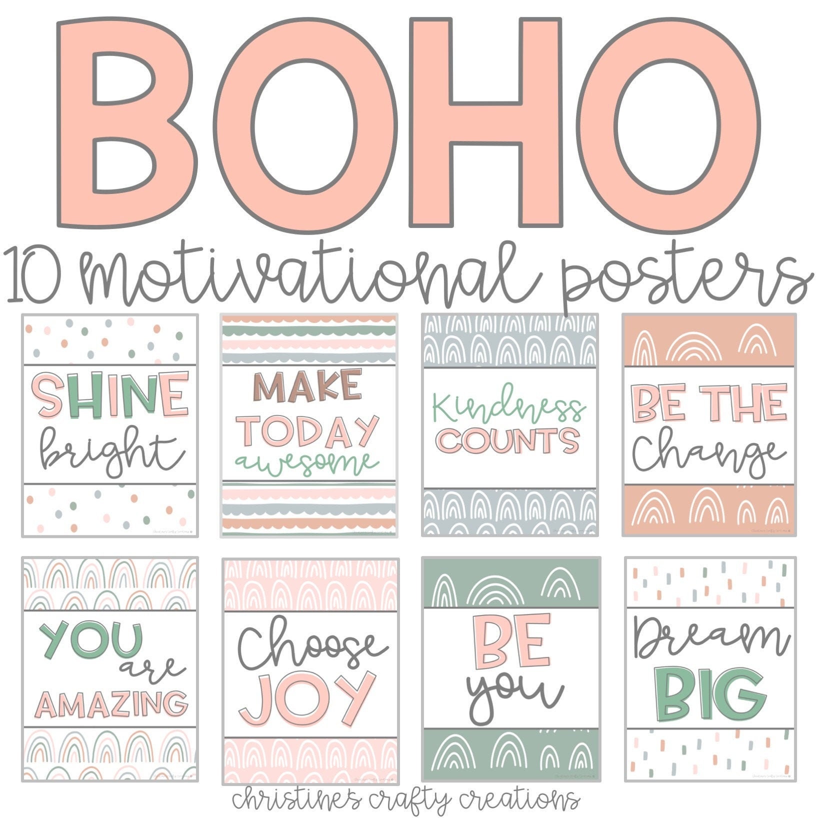 BOHO Motivational Posters - Etsy