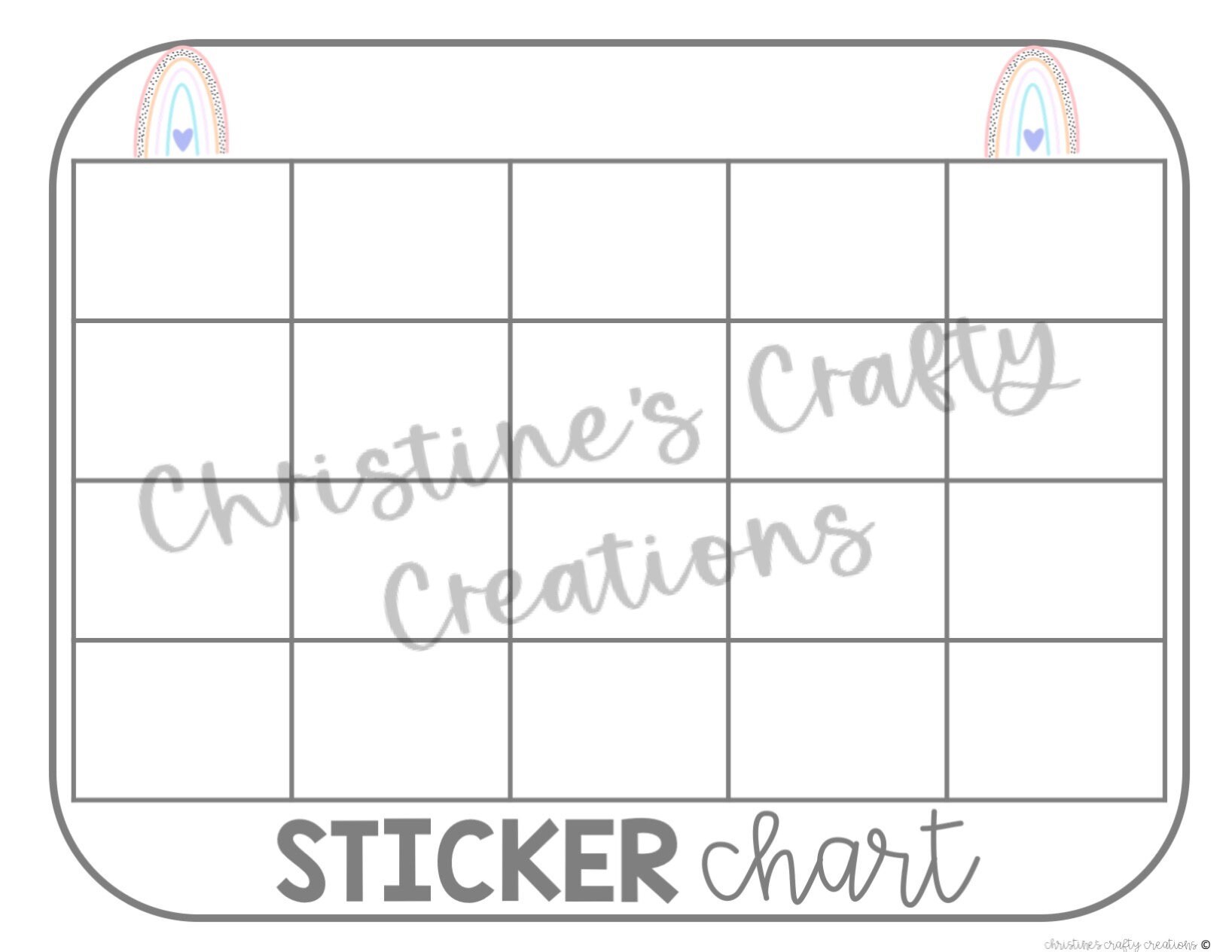 BOHO Sticker Charts L Editable - Etsy