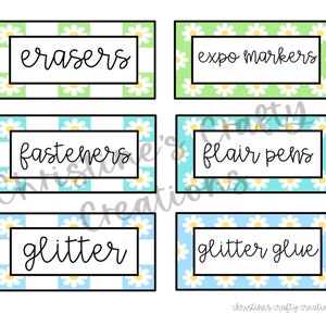 Retro Daisy Toolbox Labels L Editable - Etsy