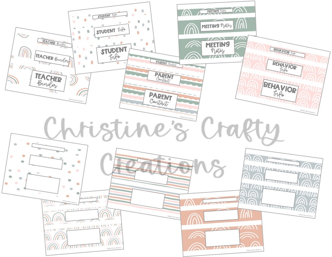 BOHO Binder Covers and Spines - Etsy