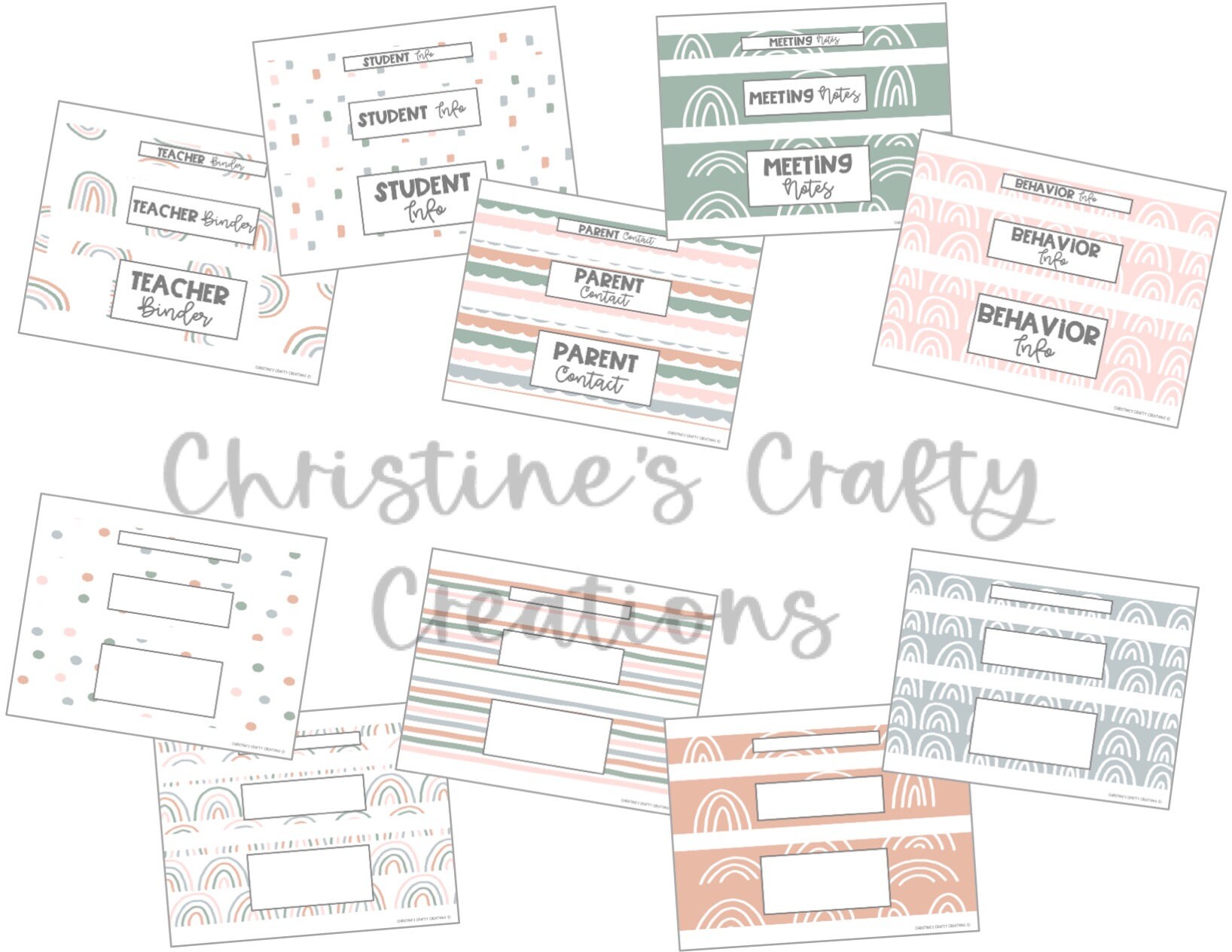 BOHO Binder Covers and Spines - Etsy