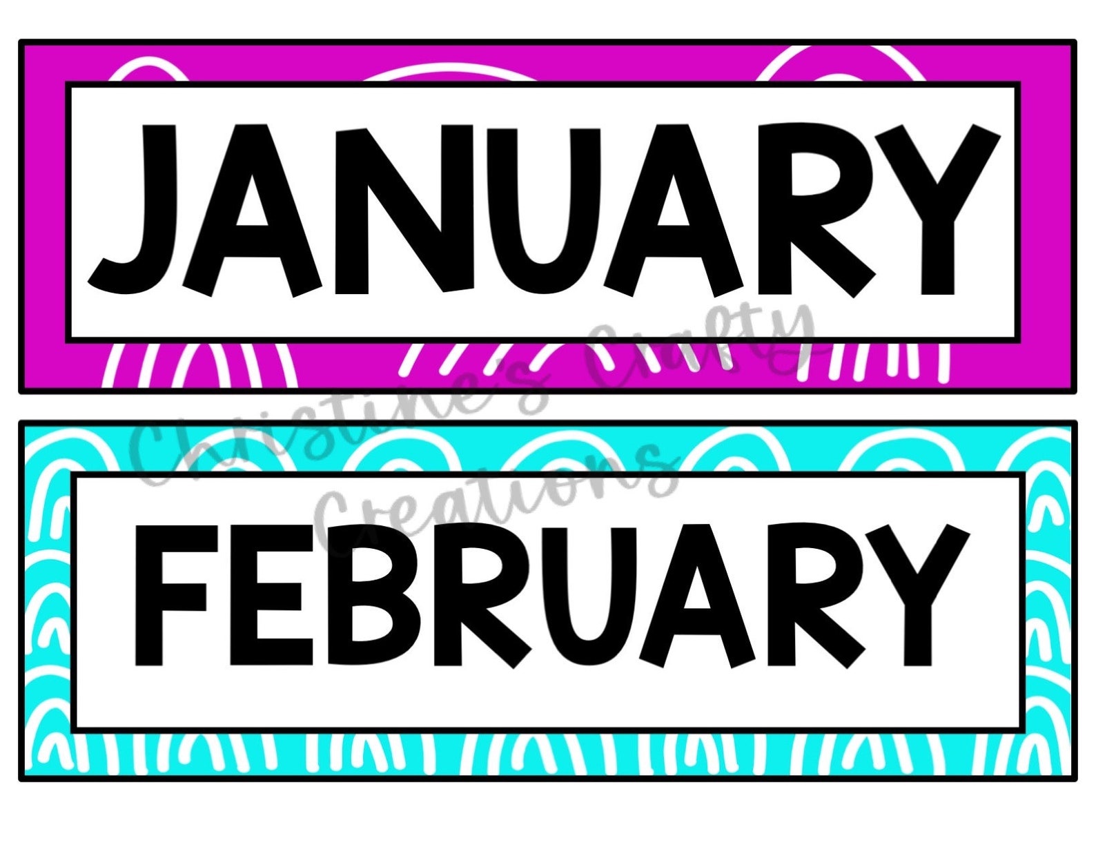 Bright Rainbow Boho Calendar Labels L Editable - Etsy