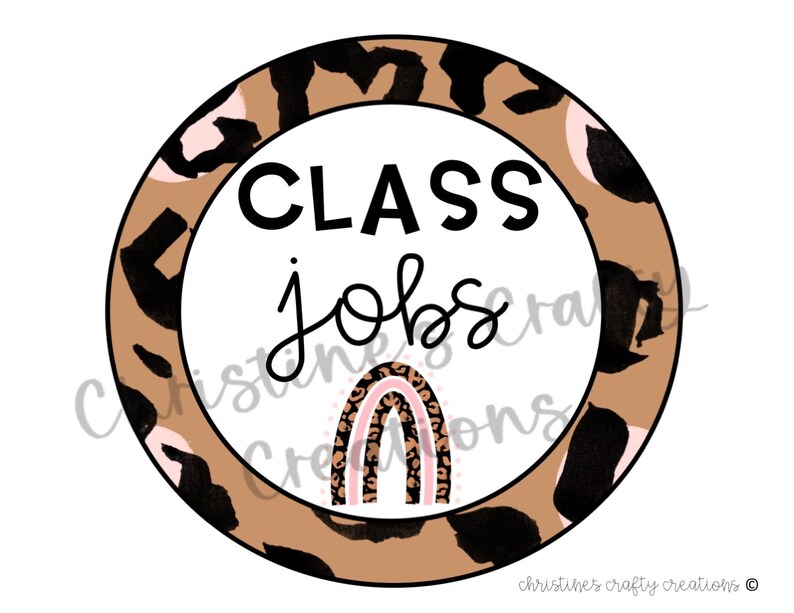 Leopard Classroom Jobs L Editable - Etsy