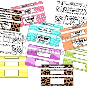 Groovy Leopard and Dalmatian Binder Covers and Spines L Editable - Etsy