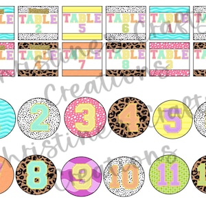 Groovy Leopard and Dalmatian Table and Cubby Numbers - Etsy