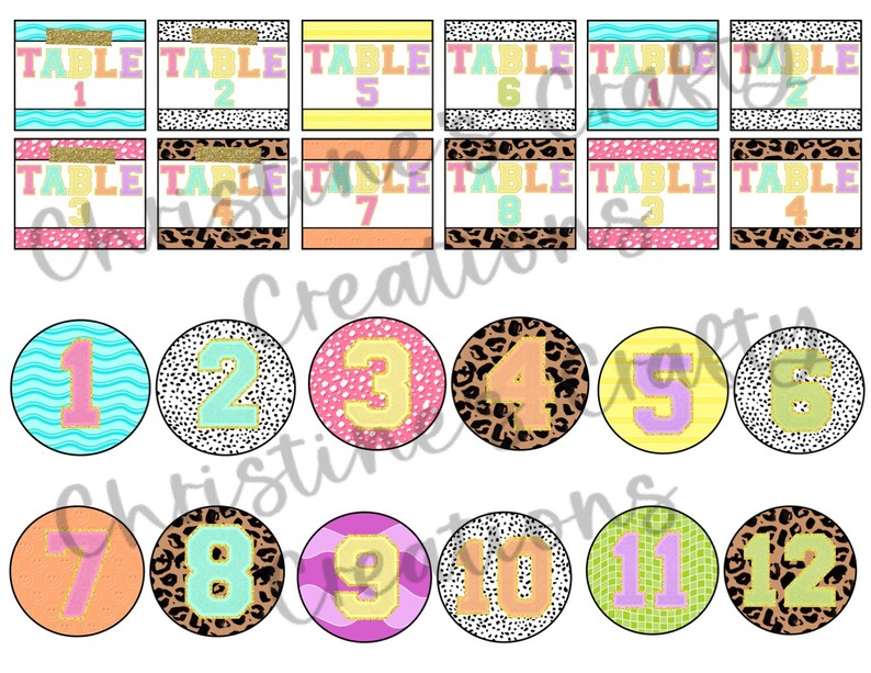 Groovy Leopard and Dalmatian Table and Cubby Numbers - Etsy