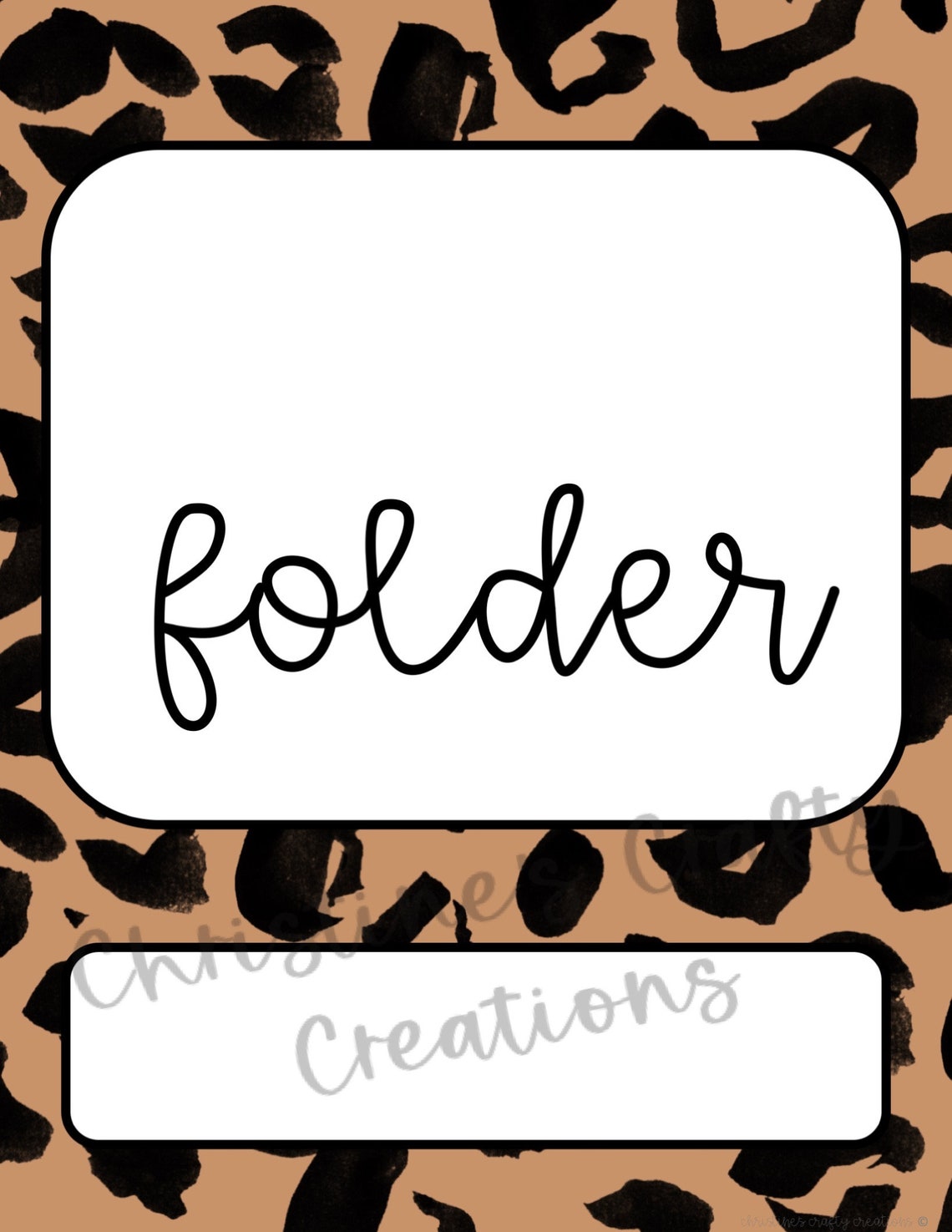 Leopard Student Folder Covers L Editable - Etsy