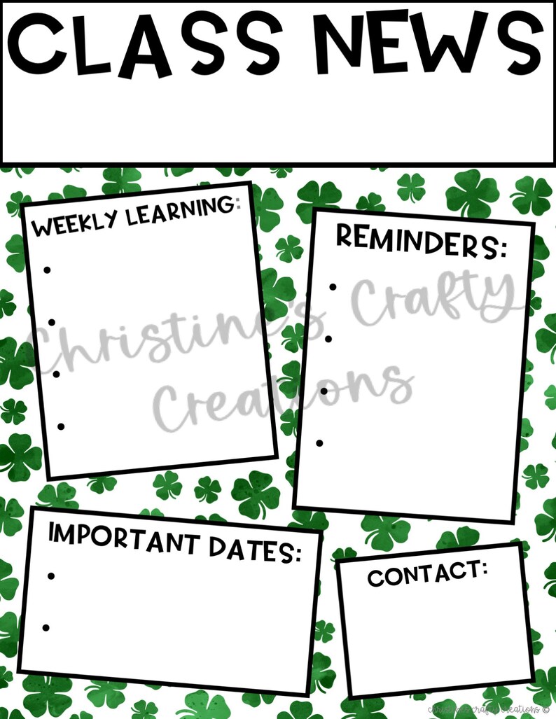 St. Patrick's Day Newsletter Templates L Editable - Etsy