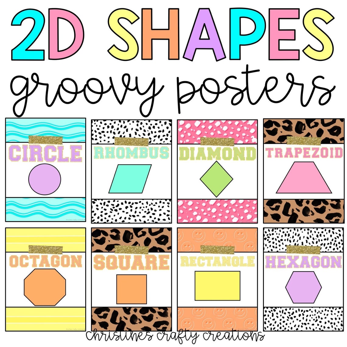 Groovy Leopard and Dalmatian 2D Shape Posters - Etsy