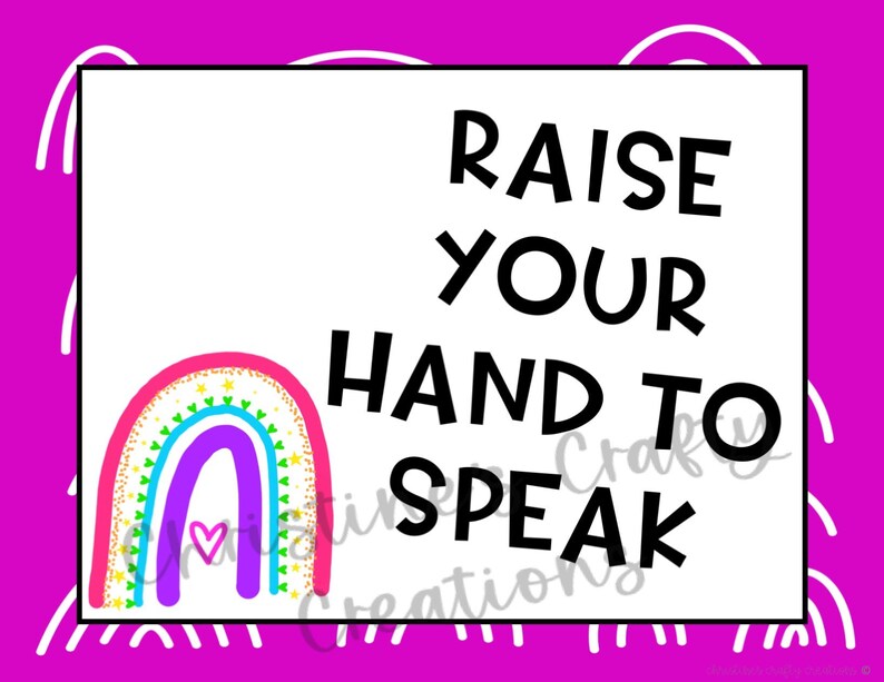 Bright Rainbow Boho Classroom Rules Posters L Editable - Etsy